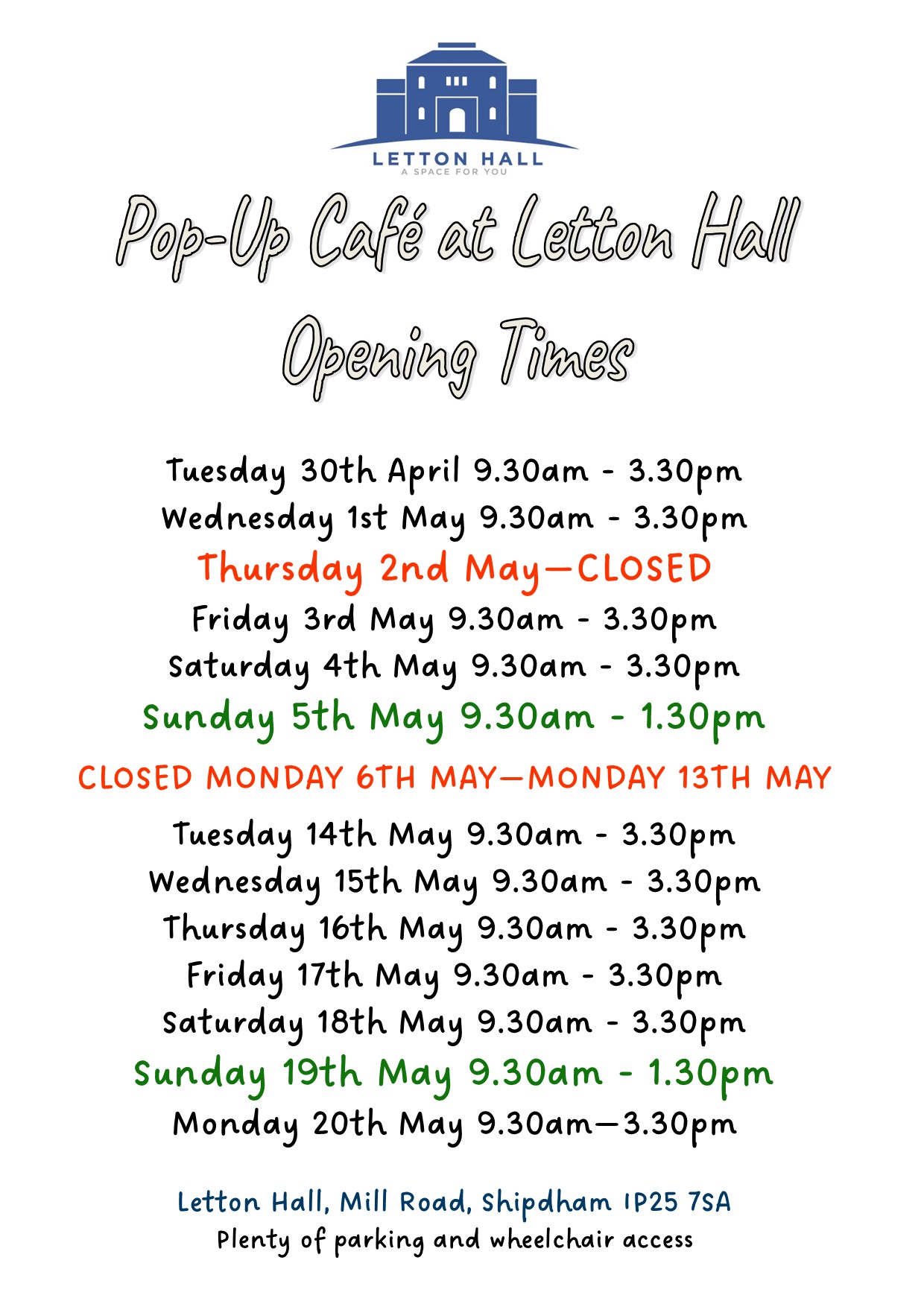Pop-Up Cafe | Letton Hall Trust